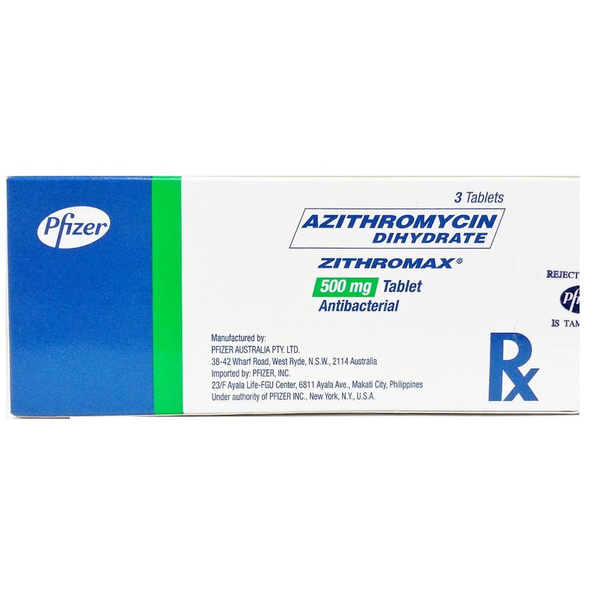 ZITHROMAX Azithromycin Dihydrate 500mg Film-Coated Tablet 1's price in ...
